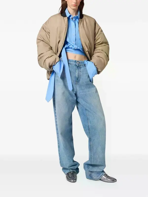 MSGM Cropped Tie-fastening Shirt