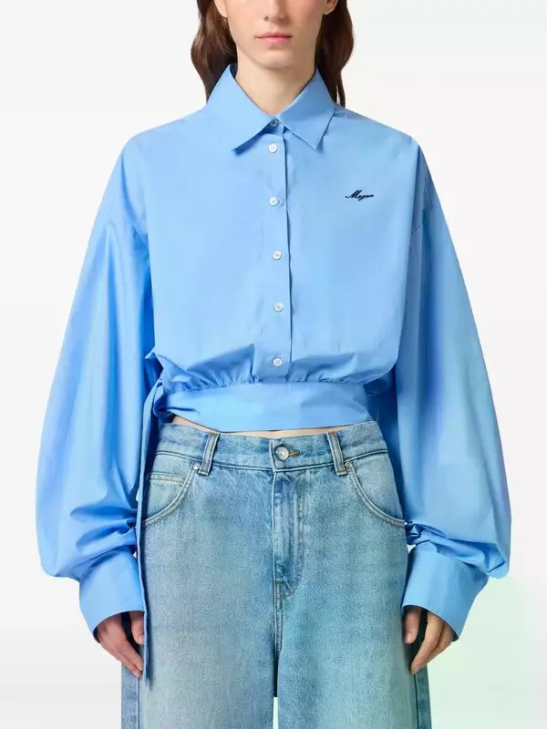 MSGM Cropped Tie-fastening Shirt
