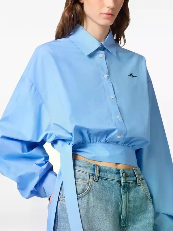 MSGM Cropped Tie-fastening Shirt