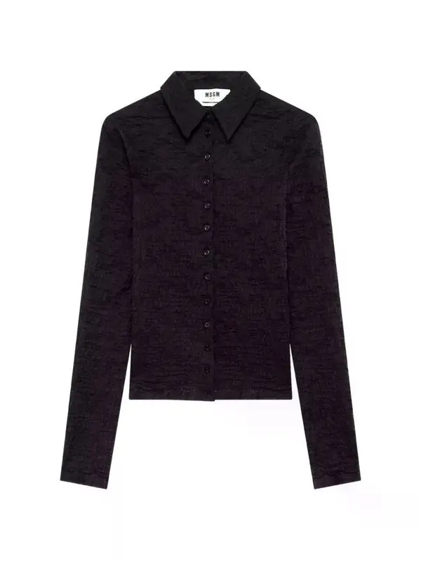 MSGM Crinkled-effect Ruffled Shirt