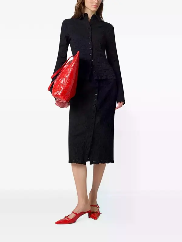 MSGM Crinkled-effect Ruffled Shirt