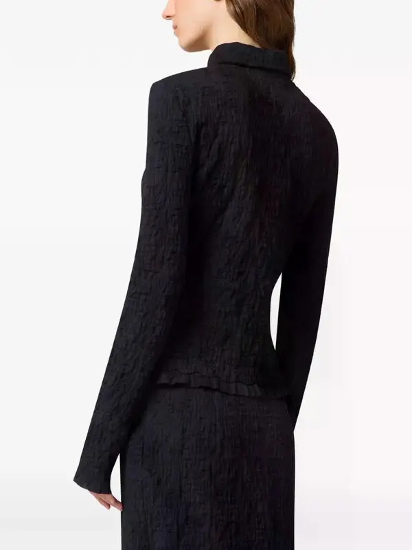 MSGM Crinkled-effect Ruffled Shirt