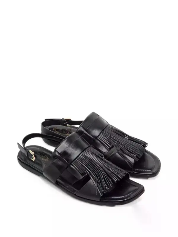 TOD'S Fringe Slingback Sandals