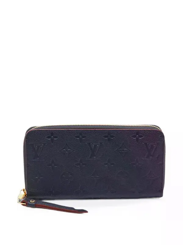 LOUIS VUITTON 2017 Monogram Empreinte Zippy Leather Wallet - Blue