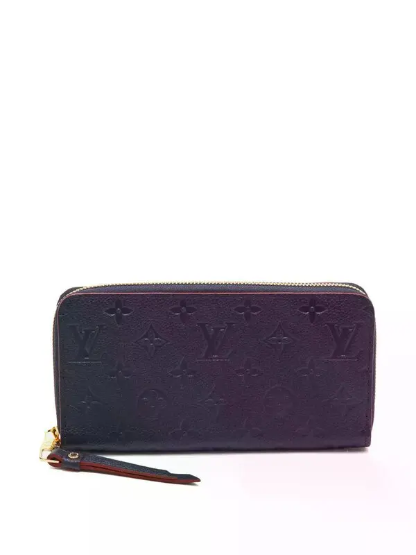 LOUIS VUITTON 2017 Monogram Empreinte Zippy Leather Wallet - Blue