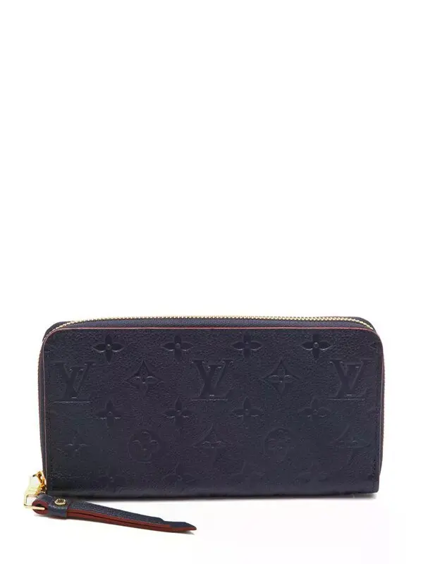LOUIS VUITTON 2017 Monogram Empreinte Zippy Leather Wallet - Blue