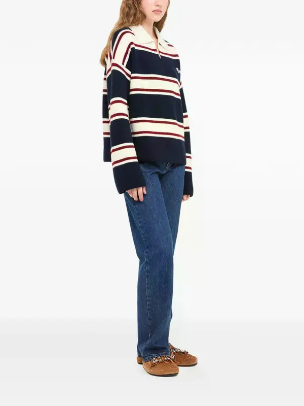 Alanui Striped Embroidered-logo Sweater