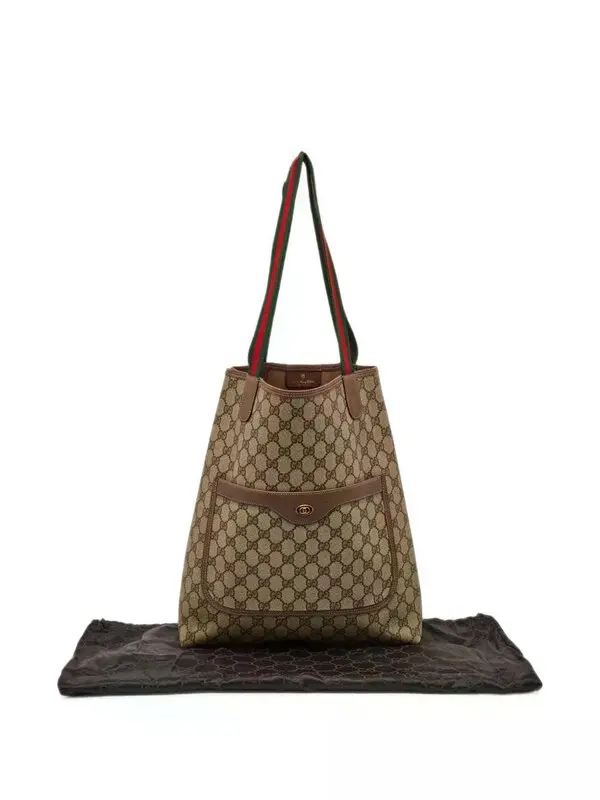 Gucci Web Sherry Line Gg Supreme Shoulder Bag
