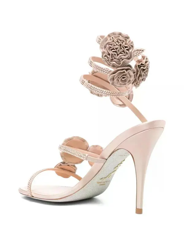 Rene Caovilla Crystal-embellished Floral-appliqué Sandals