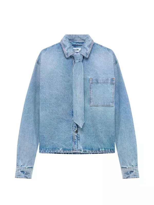 MSGM Neck-tie Denim Shirt
