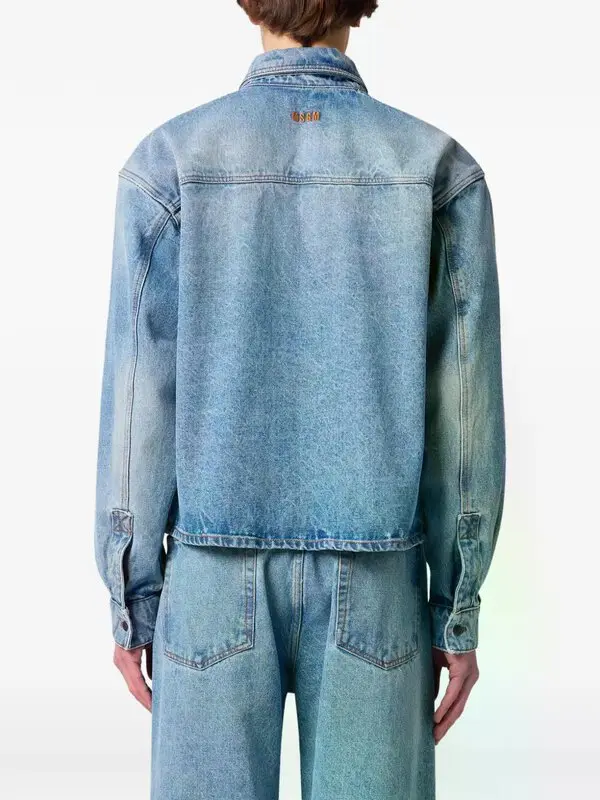 MSGM Neck-tie Denim Shirt