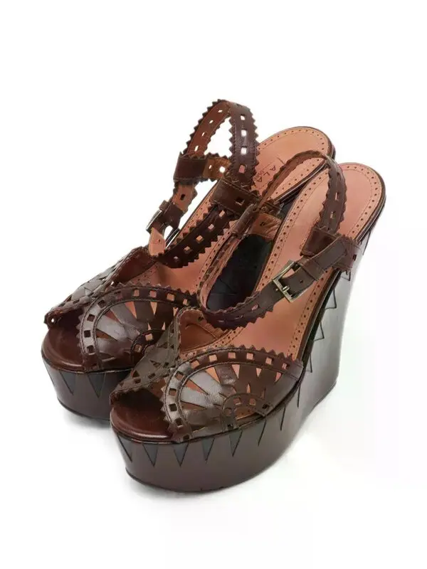 Alaïa Platform Wedge Sandals