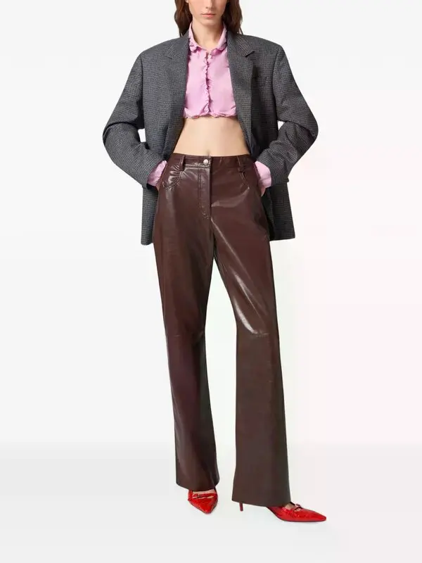 MSGM Cropped Gathered Shirt