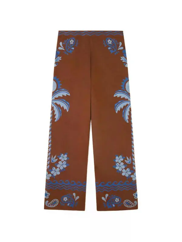 Alanui Island Roots" Paisley Jacquard-knit Trousers