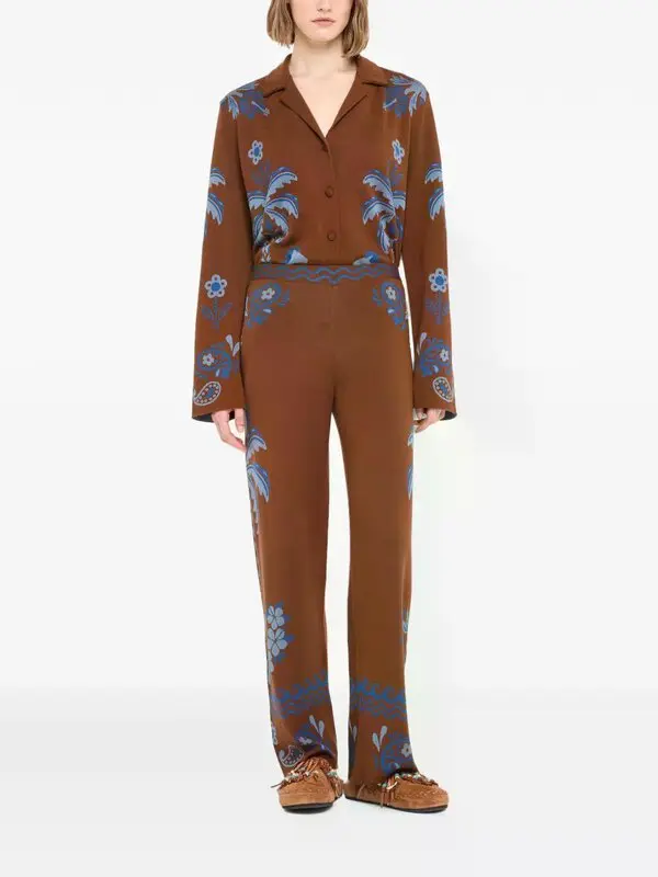 Alanui Island Roots" Paisley Jacquard-knit Trousers