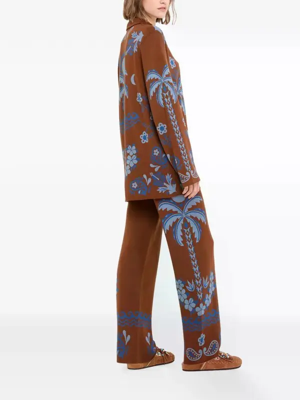Alanui Island Roots" Paisley Jacquard-knit Trousers