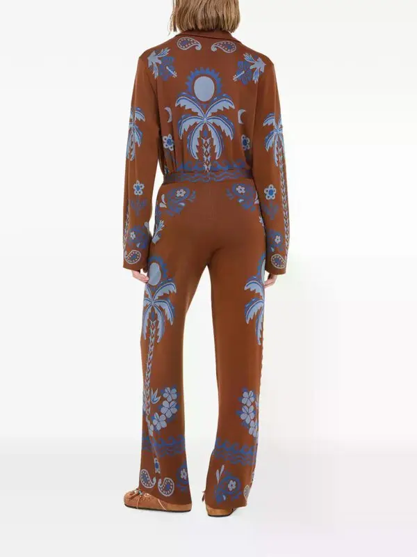 Alanui Island Roots" Paisley Jacquard-knit Trousers