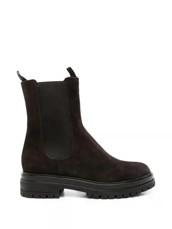 GIANVITO ROSSI Suede Lug Sole Chelsea Boots - Brown