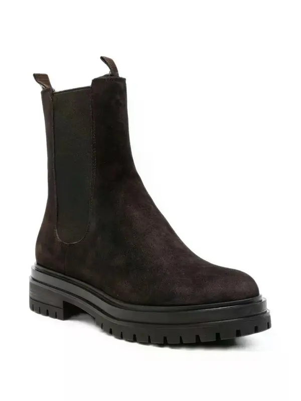GIANVITO ROSSI Suede Lug Sole Chelsea Boots