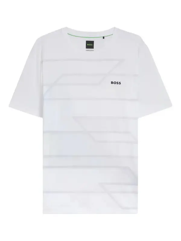 BOSS Geometric-print Logo-detail T-shirt