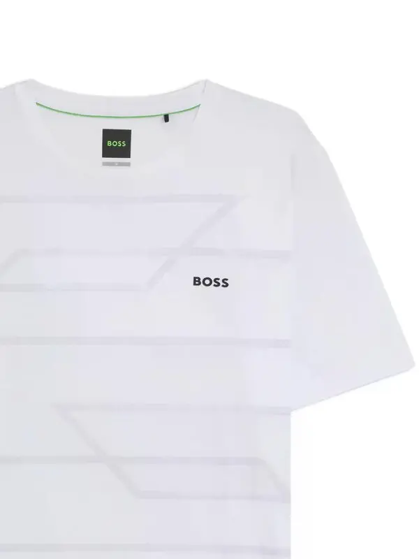 BOSS Geometric-print Logo-detail T-shirt