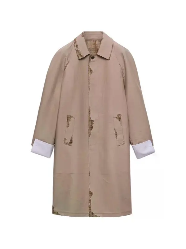 Prada Bonded Poplin Coat With Devoré Effect