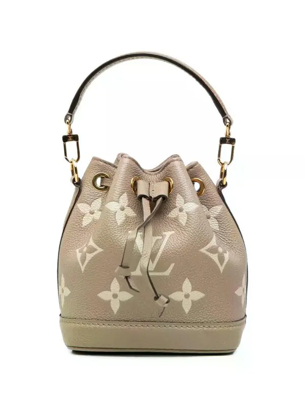 LOUIS VUITTON 2000-2026 Bicolor Monogram Empreinte Nano Noe Bucket Bag - Brown