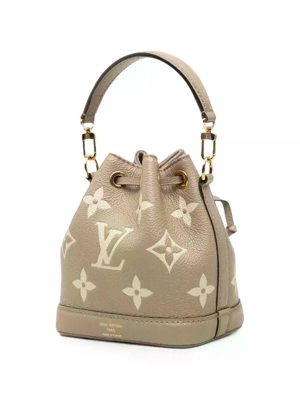 LOUIS VUITTON 2000-2026 Bicolor Monogram Empreinte Nano Noe Bucket Bag