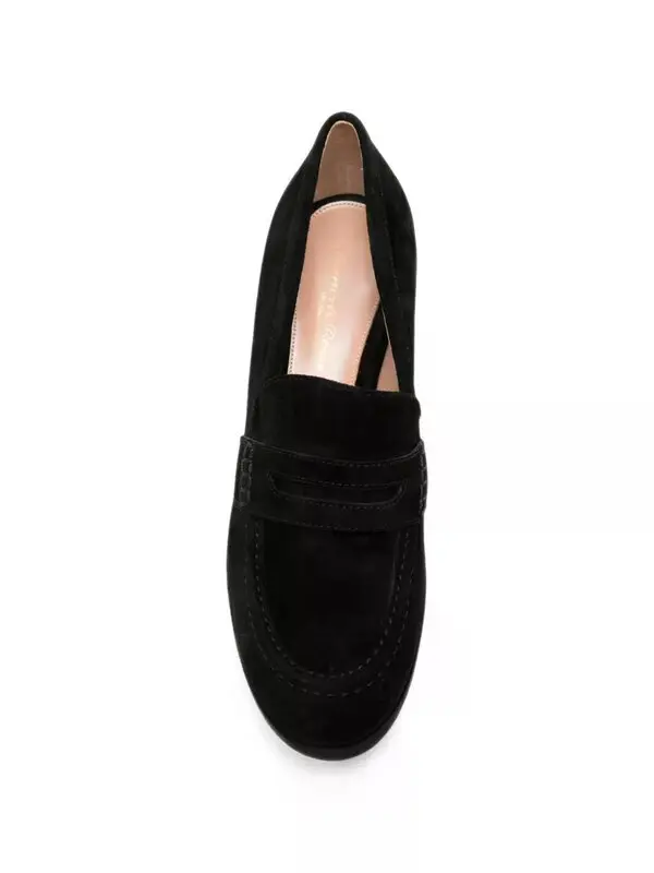 GIANVITO ROSSI Platform Penny Loafers In Suede
