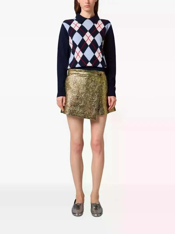 MSGM Argyle Pattern Polo Collar Sweater