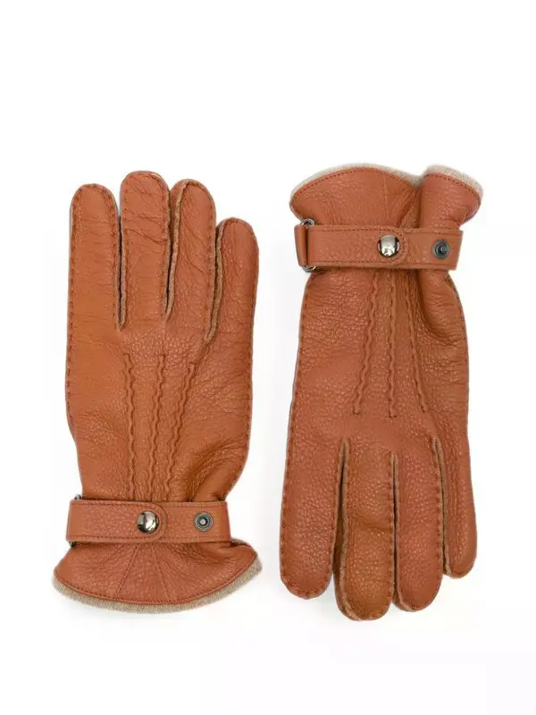 GRAN SASSO Leather Press-stud Gloves
