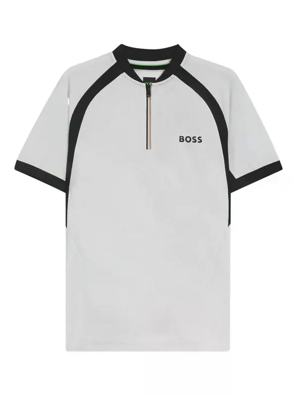 BOSS Half-zip Panelled Polo Shirt