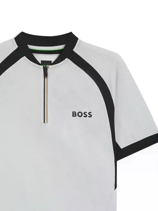BOSS Half-zip Panelled Polo Shirt
