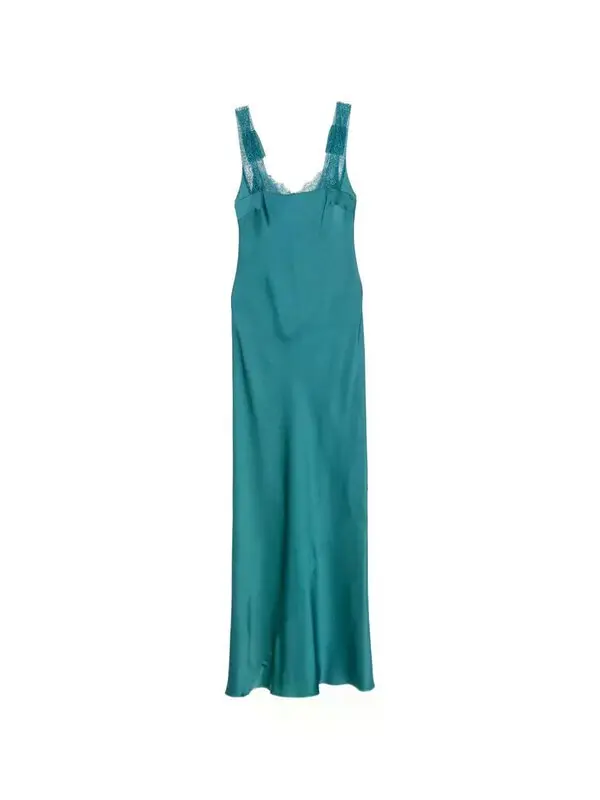 FORTE_FORTE Lace-trim Maxi Dress - Blue