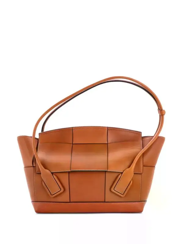 Bottega Veneta Arco Maxi Intrecciato Leather Shoulder Bag - Brown