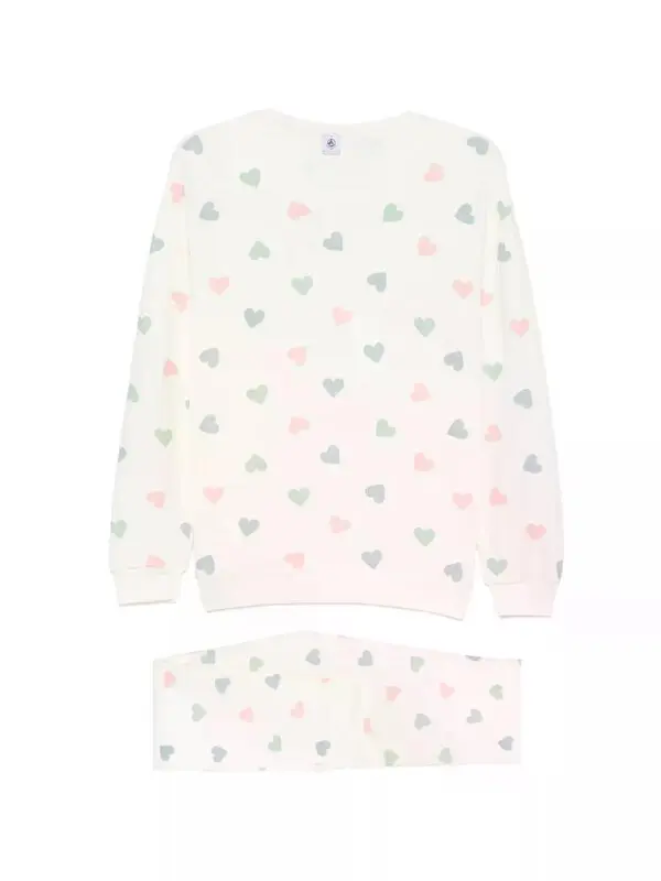 Petit Bateau Heart-pattern Pajamas - White