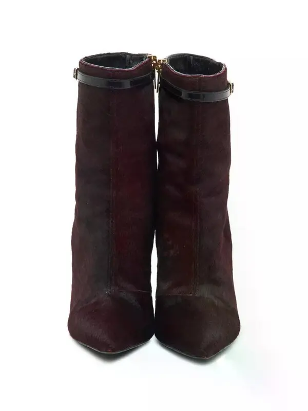 LOUIS VUITTON Dark Burgundy Calf Hair Wedge Ankle Boots