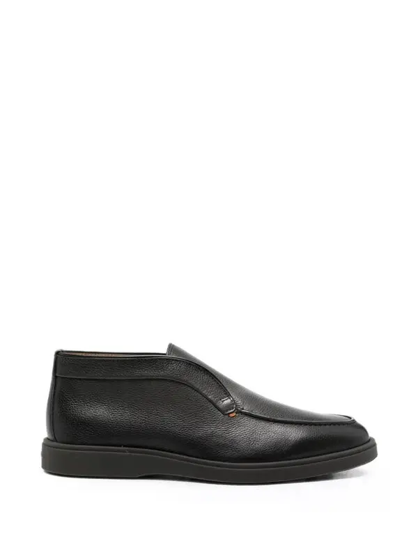 Santoni Detroit Leather Loafers - Black