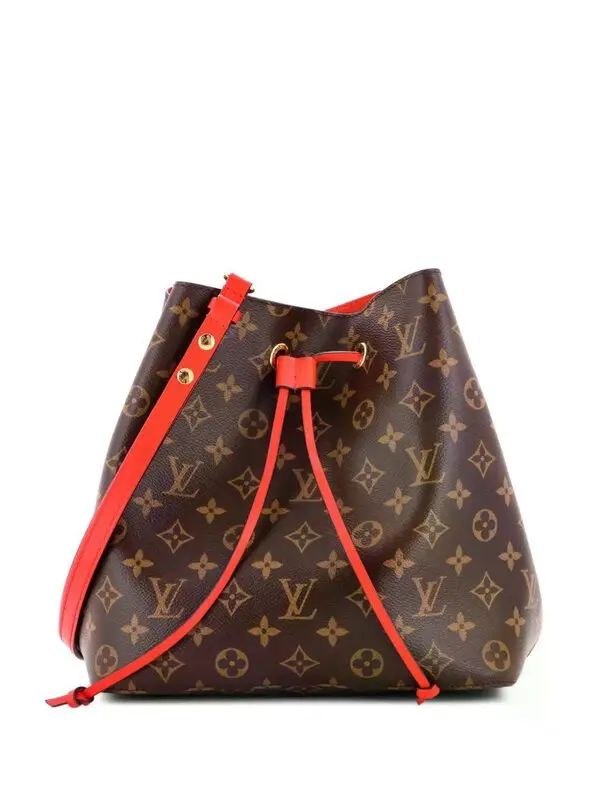 LOUIS VUITTON Monogram Canvas Neonoe Mm Bucket Bag - Red