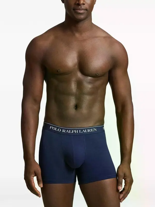 Polo Ralph Lauren Logo-waistband Pack Of Three Boxer Briefs - Blue