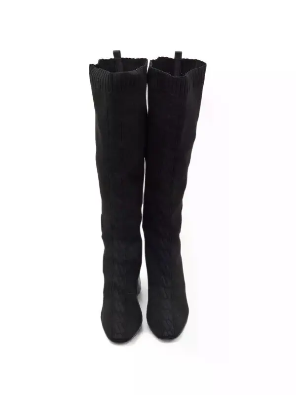 Hermès Fontaine Knit´knee-high Boots