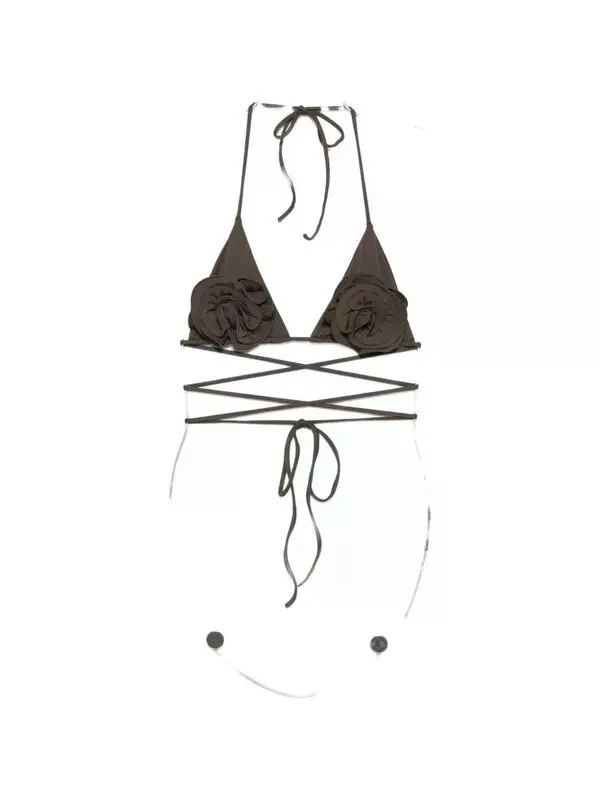 Magda Butrym Wrap-around Halterneck Bikini Top - Brown