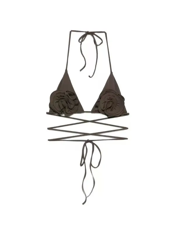 Magda Butrym Wrap-around Halterneck Bikini Top - Brown