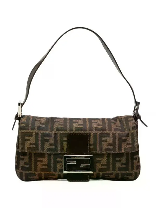 Fendi 2000-2010 Zucca Canvas Baguette Shoulder Bag