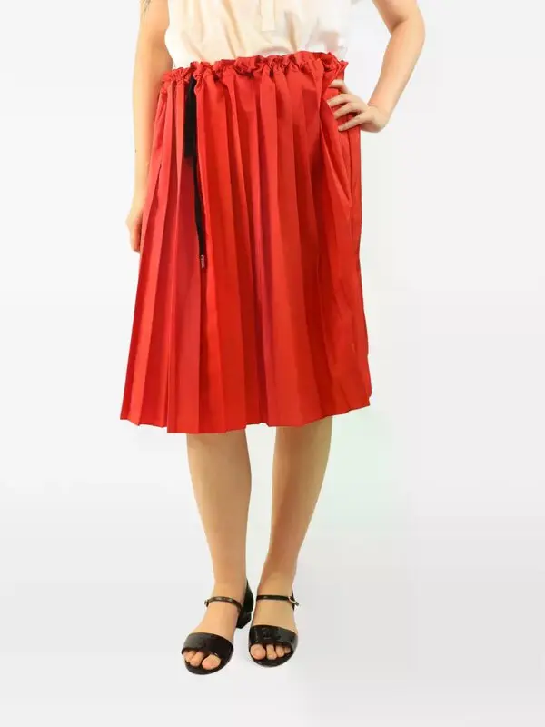 Victoria Beckham Pleated Drawstring Midi Skirt