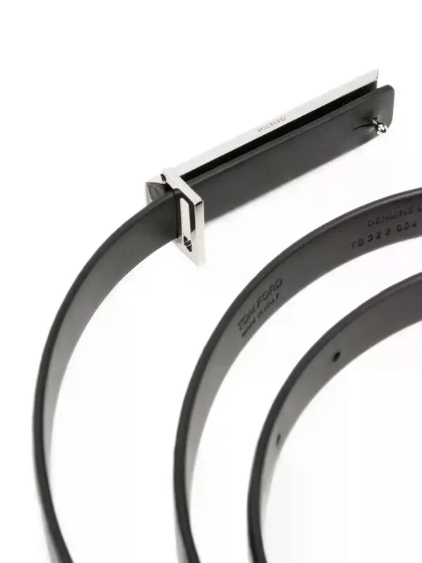 TOM FORD Crocodile-effect Plaque-buckle Belt