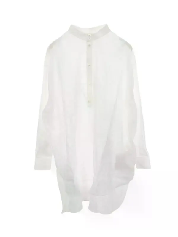 Celine Mandarin Collar Shirt Dress - White
