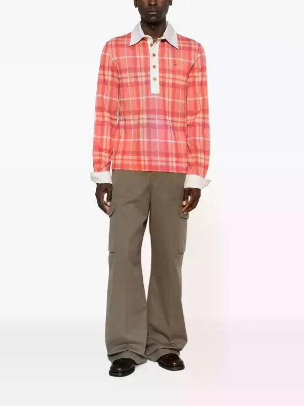 VIVIENNE WESTWOOD Check-pattern Long-sleeve Polo Shirt