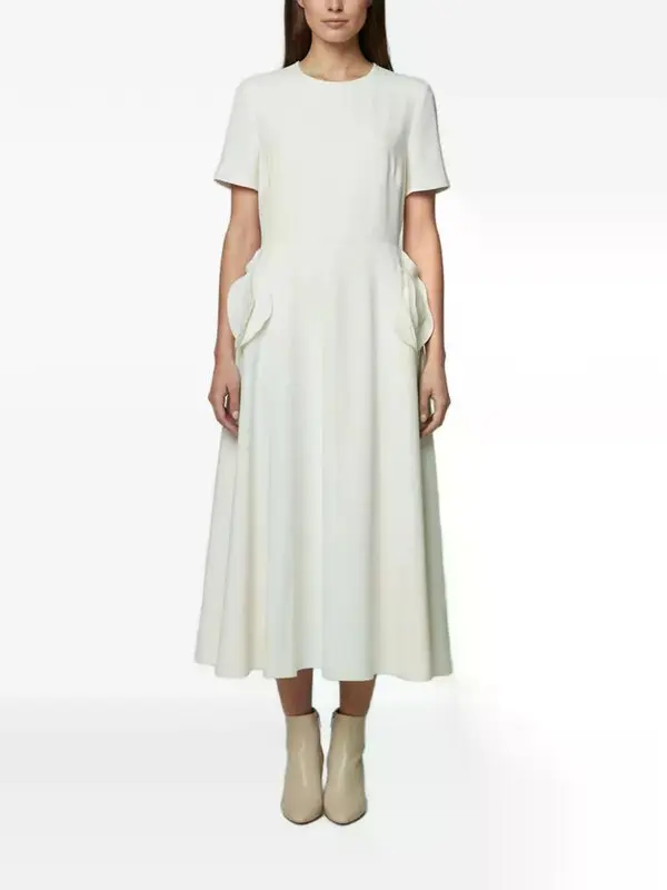 Valentino Garavani Cream Rose Appliqué Midi Dress