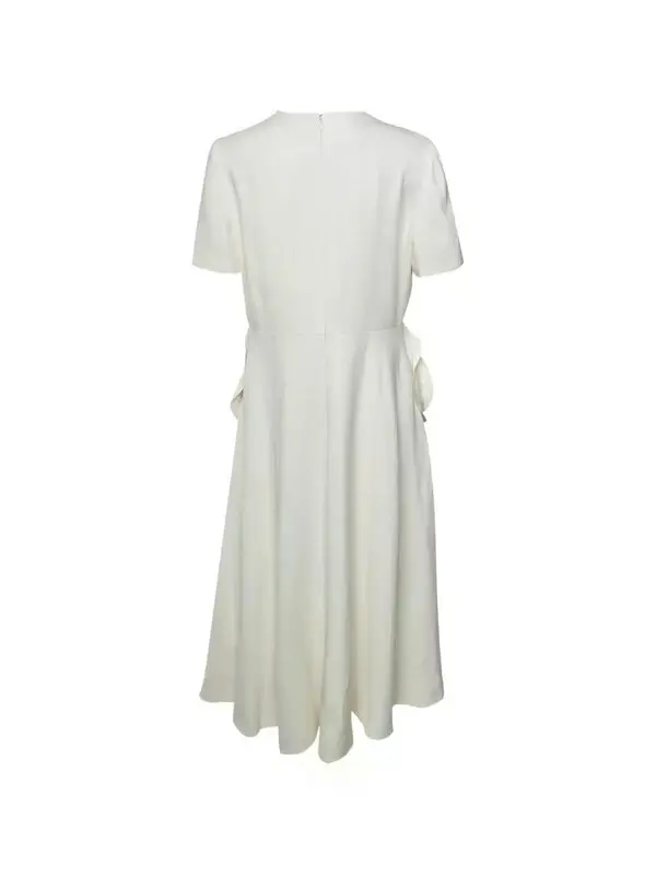 Valentino Garavani Cream Rose Appliqué Midi Dress